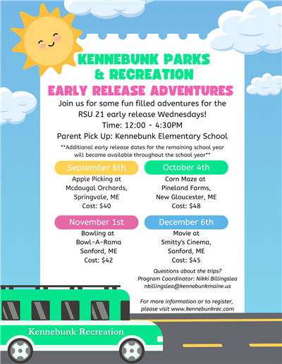 Kennebunk Parks & Recreation Department: Early Release Adventures